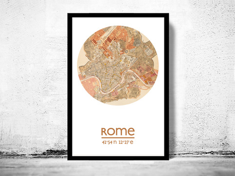 ROME - city poster - city map poster print on Storenvy